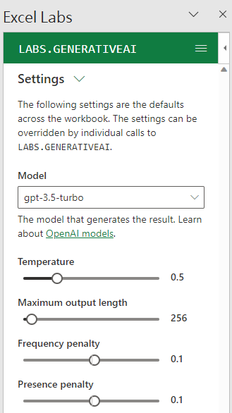Excel的AI應用 ：LABS.GENERATIVEAI 公式的安裝教學、功能介紹、應用方式 - George的私房筆記