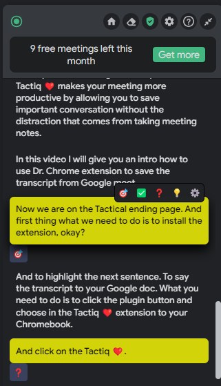 Tactiq 線上會議轉錄工具：AI摘要、逐字稿生成、重點標示、螢幕截圖 - George的私房筆記