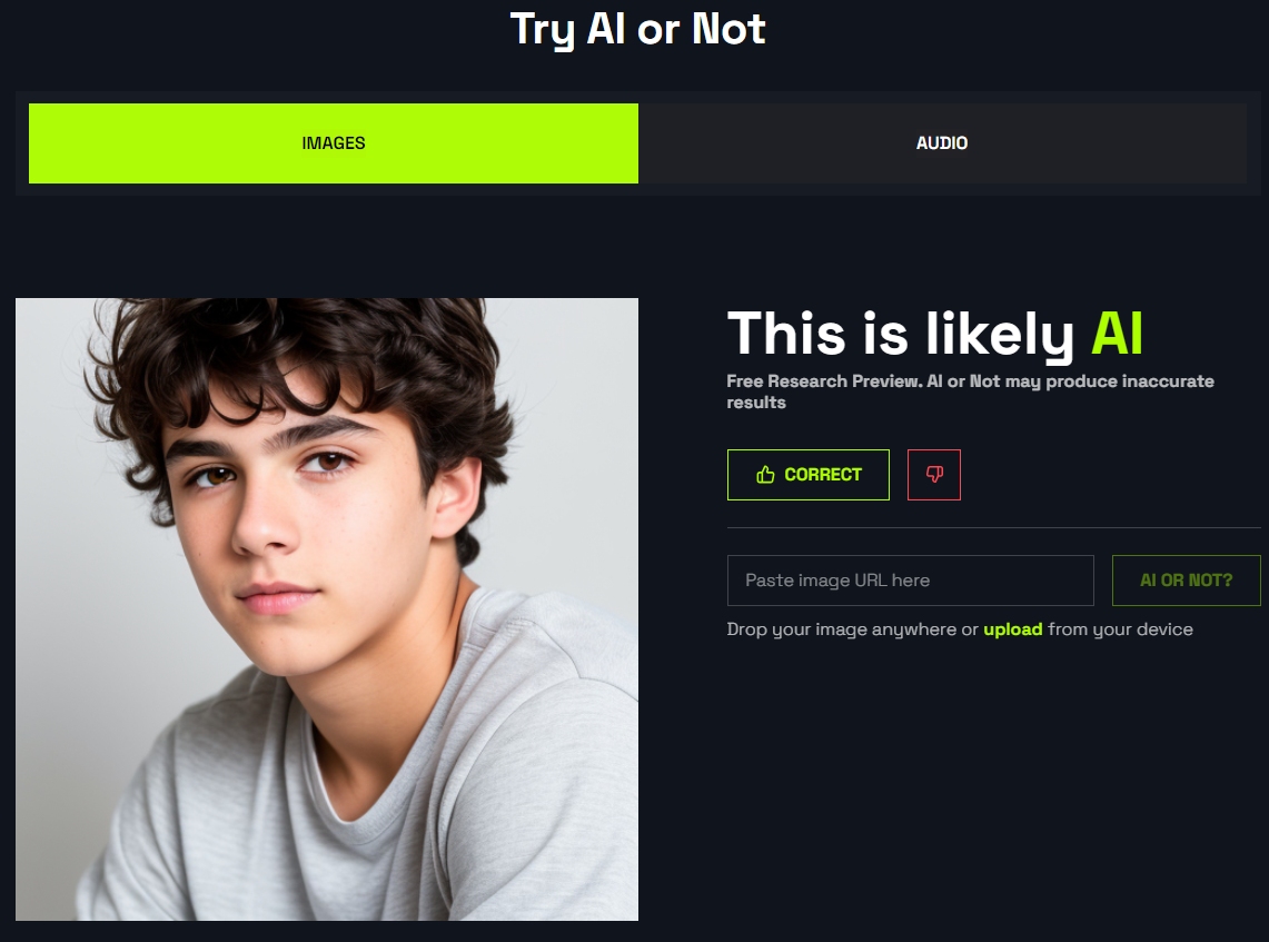 AI or Not 檢測軟體，助你分辨圖片/語音是否為AI生成 - George的私房筆記