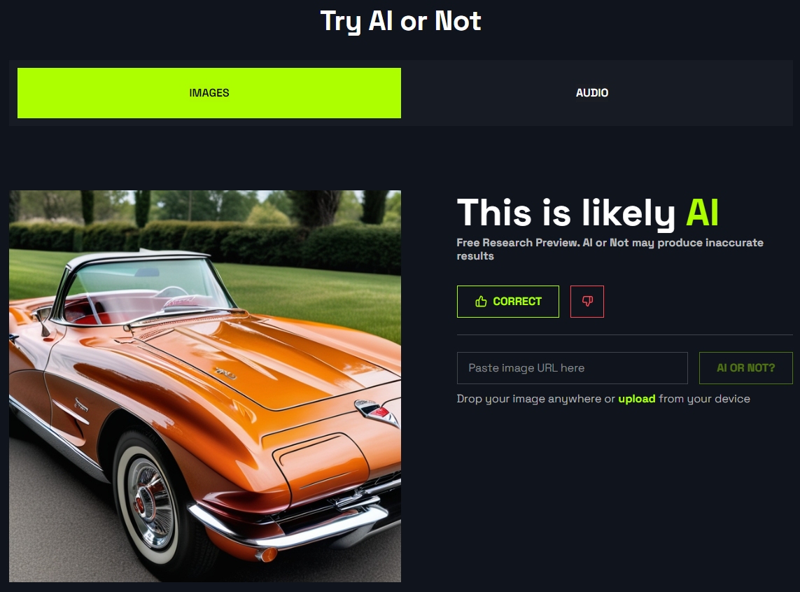 AI or Not 檢測軟體，助你分辨圖片/語音是否為AI生成 - George的私房筆記